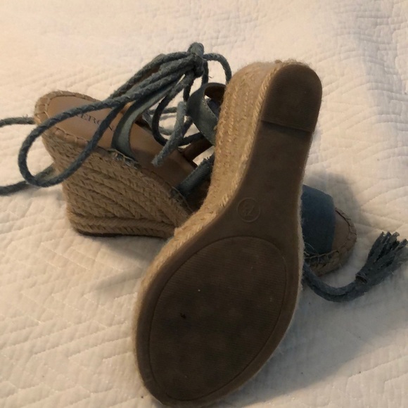 Merona | Shoes | Denim Wedge Sandals | Poshmark
